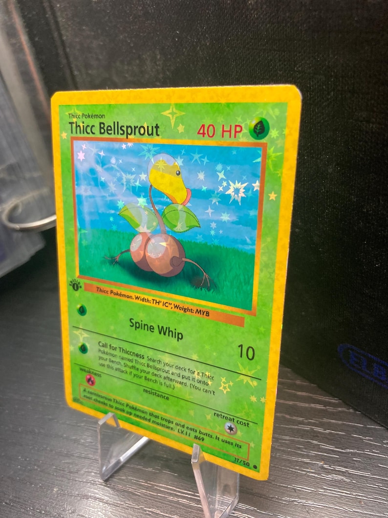 Thicc Bellsprout Pokemon Card Handmade - Etsy