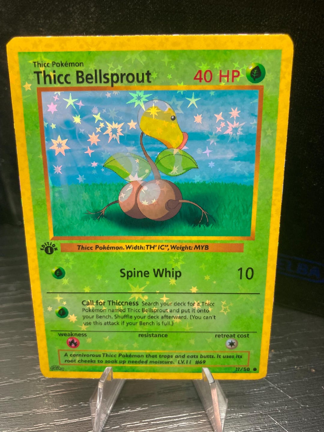 Thicc Bellsprout Pokemon Card Handmade - Etsy