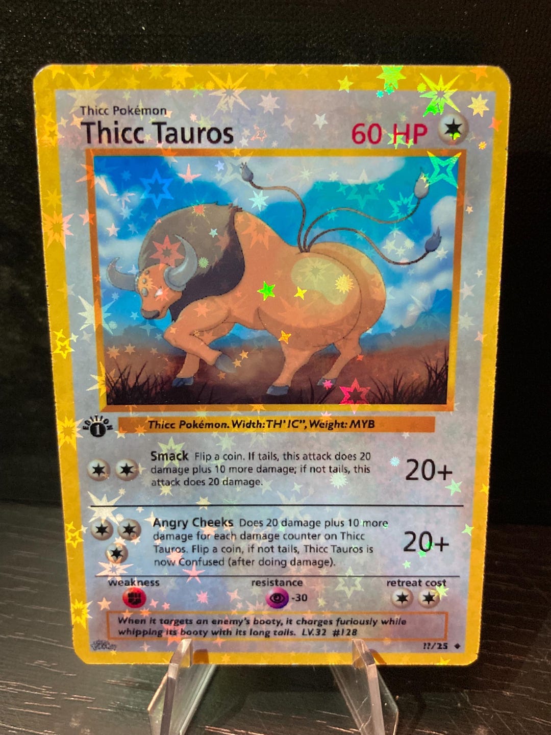 Thicc Tauros Pokemon Card Handmade - Etsy
