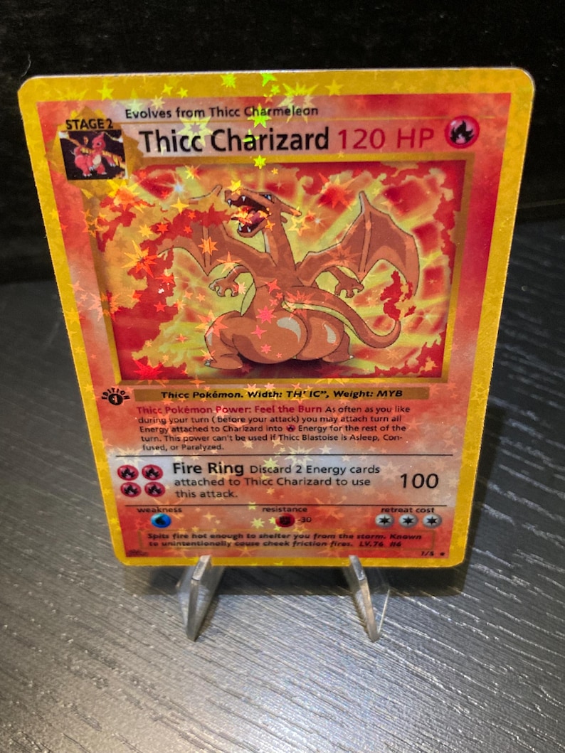 Thicc Charizard Pokemon Card Handmade - Etsy