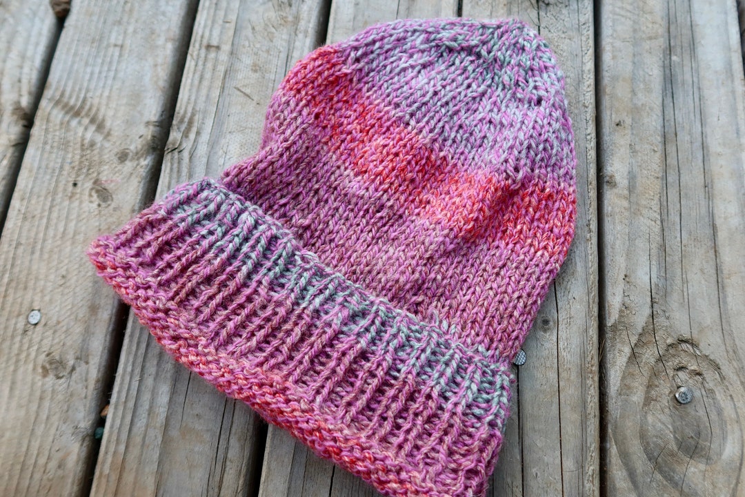 Pink Striped Hat Knitted Hat - Etsy
