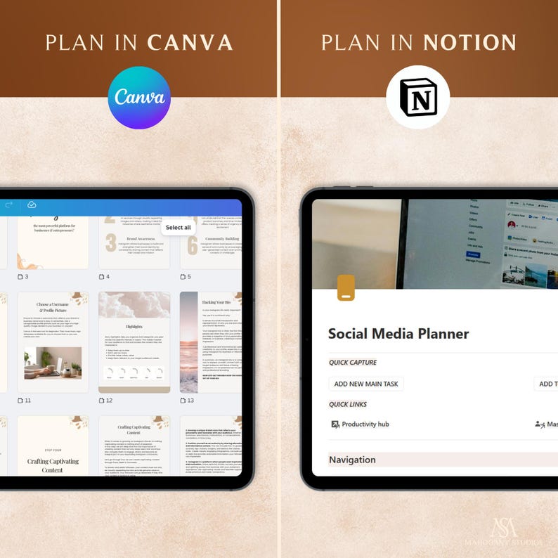 Social Media Toolkit Canva Notion Templates Content Creator Bundle ...