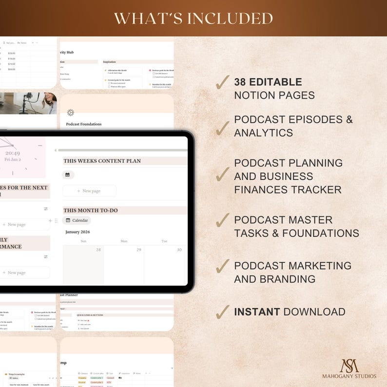Podcast Planner Notion Template Digital Content Creator Episode ...