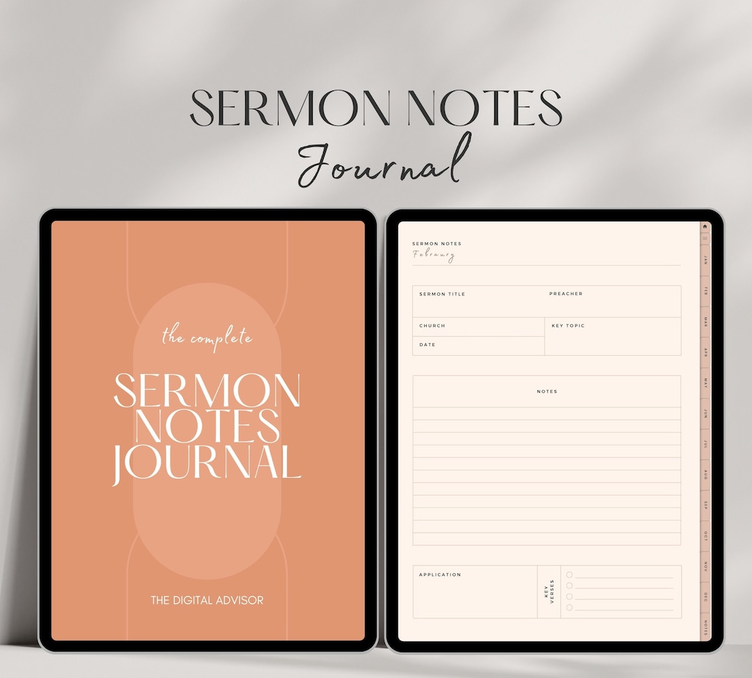 Sermon Notes Journal | Digital Journal | Bible Notes Journal ...