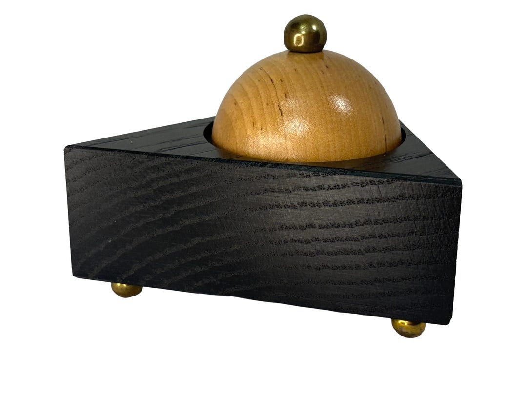 New Modern Style Triangle Trinket Box Dual Tone Wood Home Decor ...