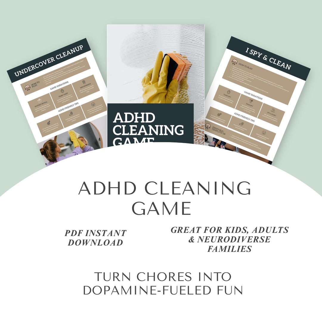 ADHD Cleaning Game: 19 Printable Pages – Instant Download – Fun Chore ...