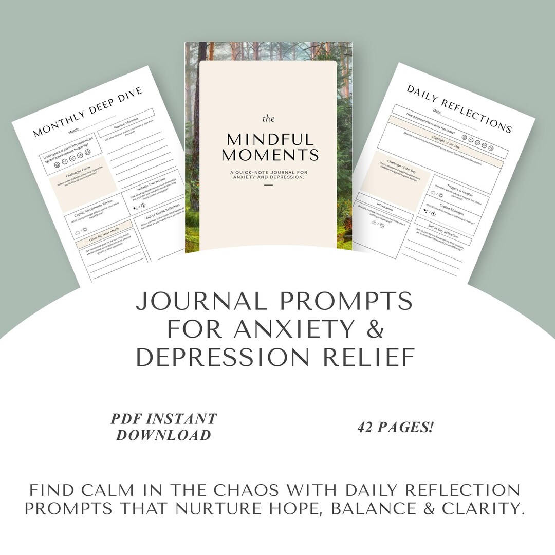 Journal Prompts to Help With Anxiety and Depression – Printable Guided ...
