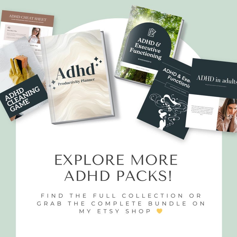 ADHD Printable Toolkit: 7-pack Bundle – 137 Pages – Instant Download ...