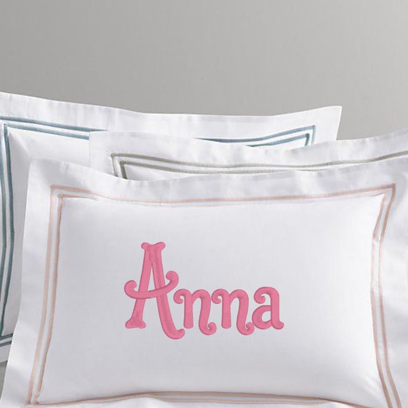 Whimsical FONT Fill Stitch Spicy Alphabet Monogram Cute Baby Girls ...