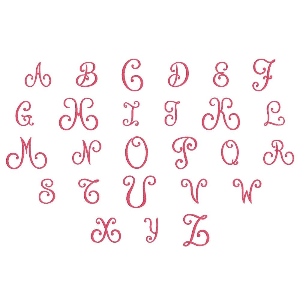 8 Fishtail Monogram Embroidery Bundle, Alphabet Designs + 11 Formats ...