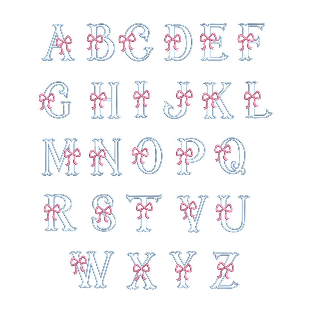 8 Fishtail Monogram Embroidery Bundle, Alphabet Designs + 11 Formats ...