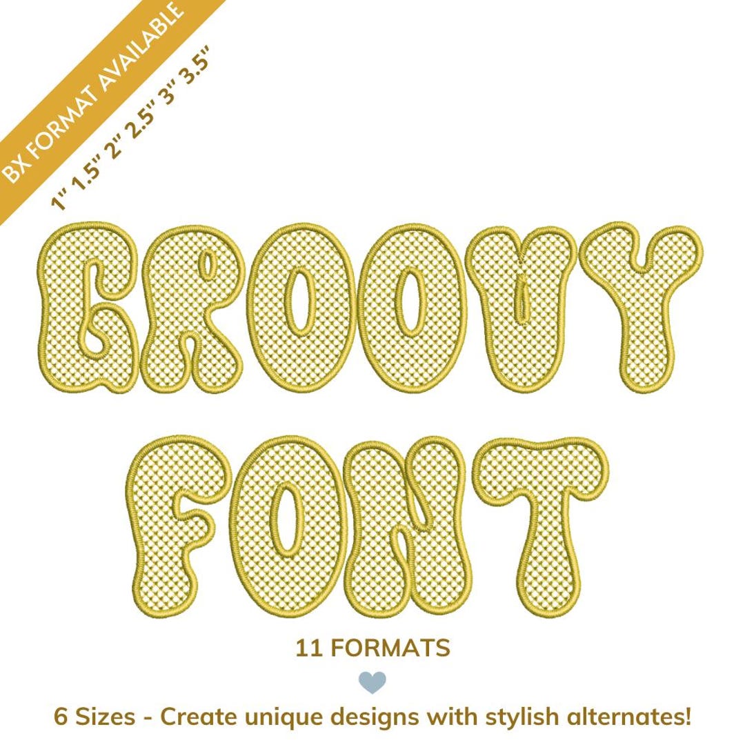 Groovy Font Script Embroidery Font - Modern Letters - Beautiful Machine ...