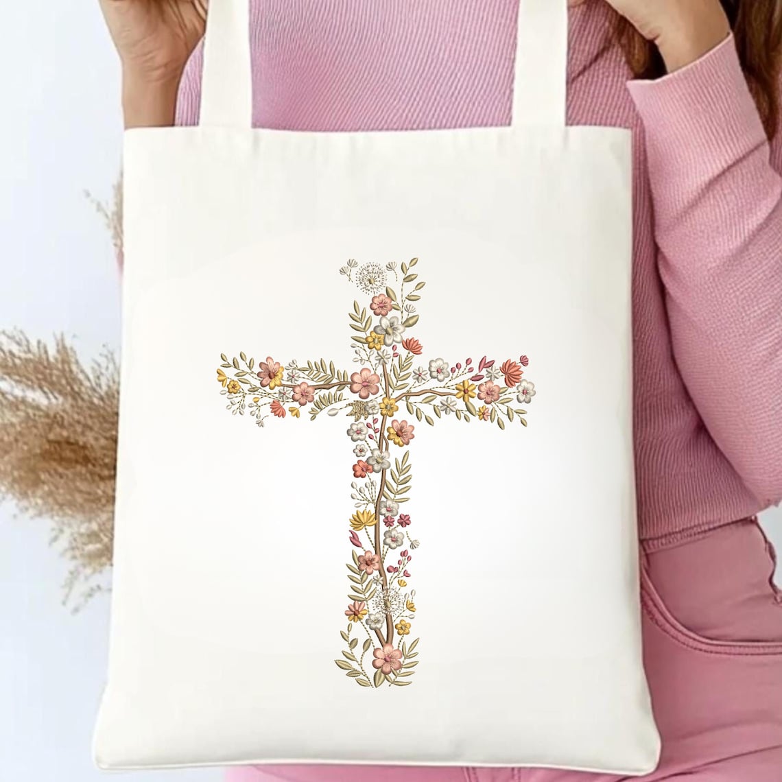 Flower Cross Embroidery Design, Religious Easter File (digital Download ...