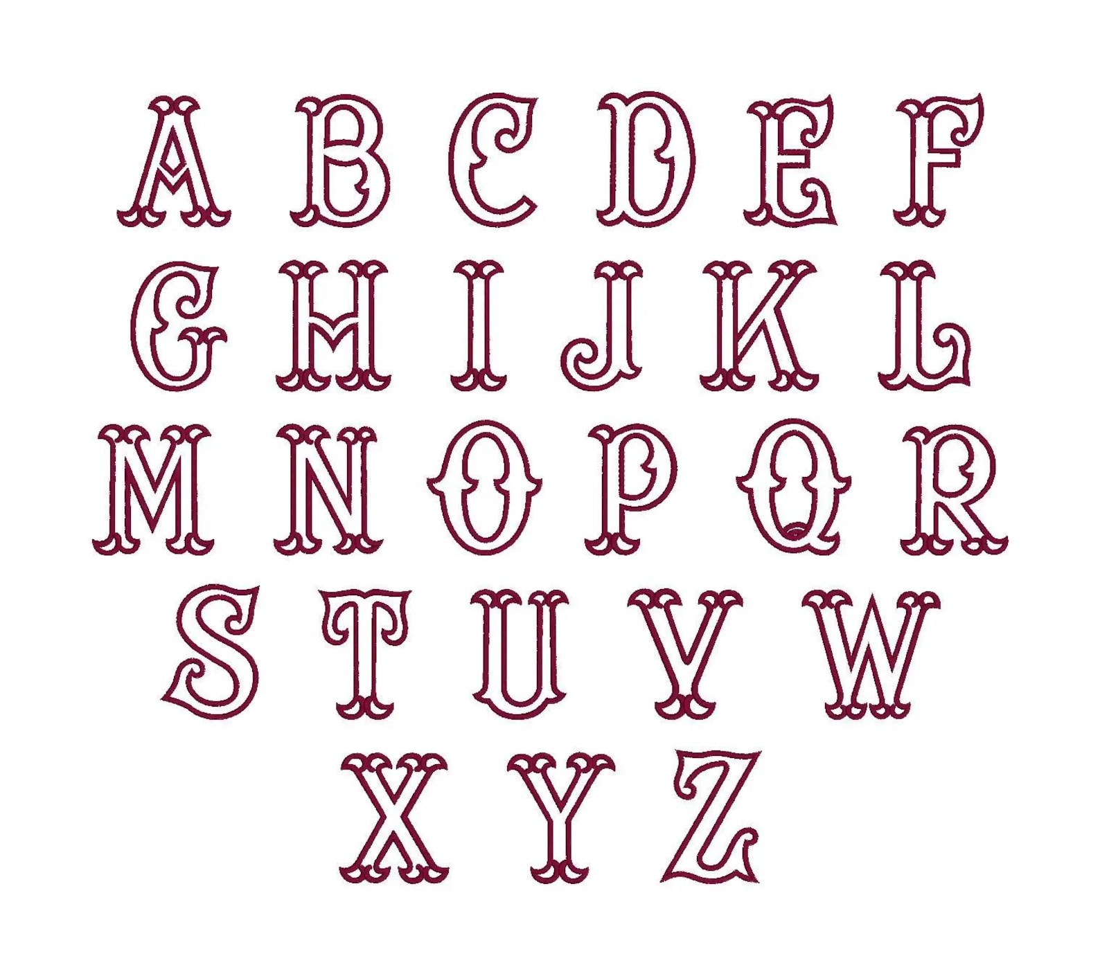 8 Fishtail Monogram Embroidery Bundle, Alphabet Designs + 11 Formats ...