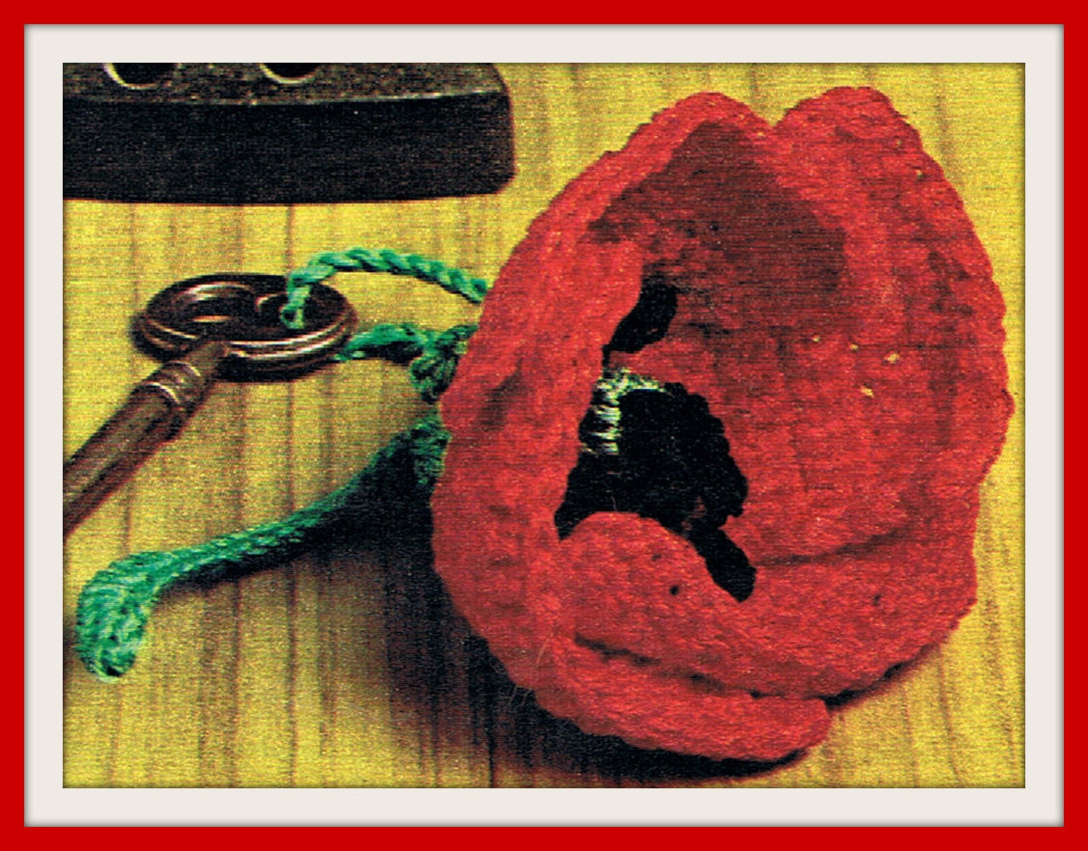 Poppy Flower Key Chain Vintage Crochet Pattern PDF (T182) - Etsy