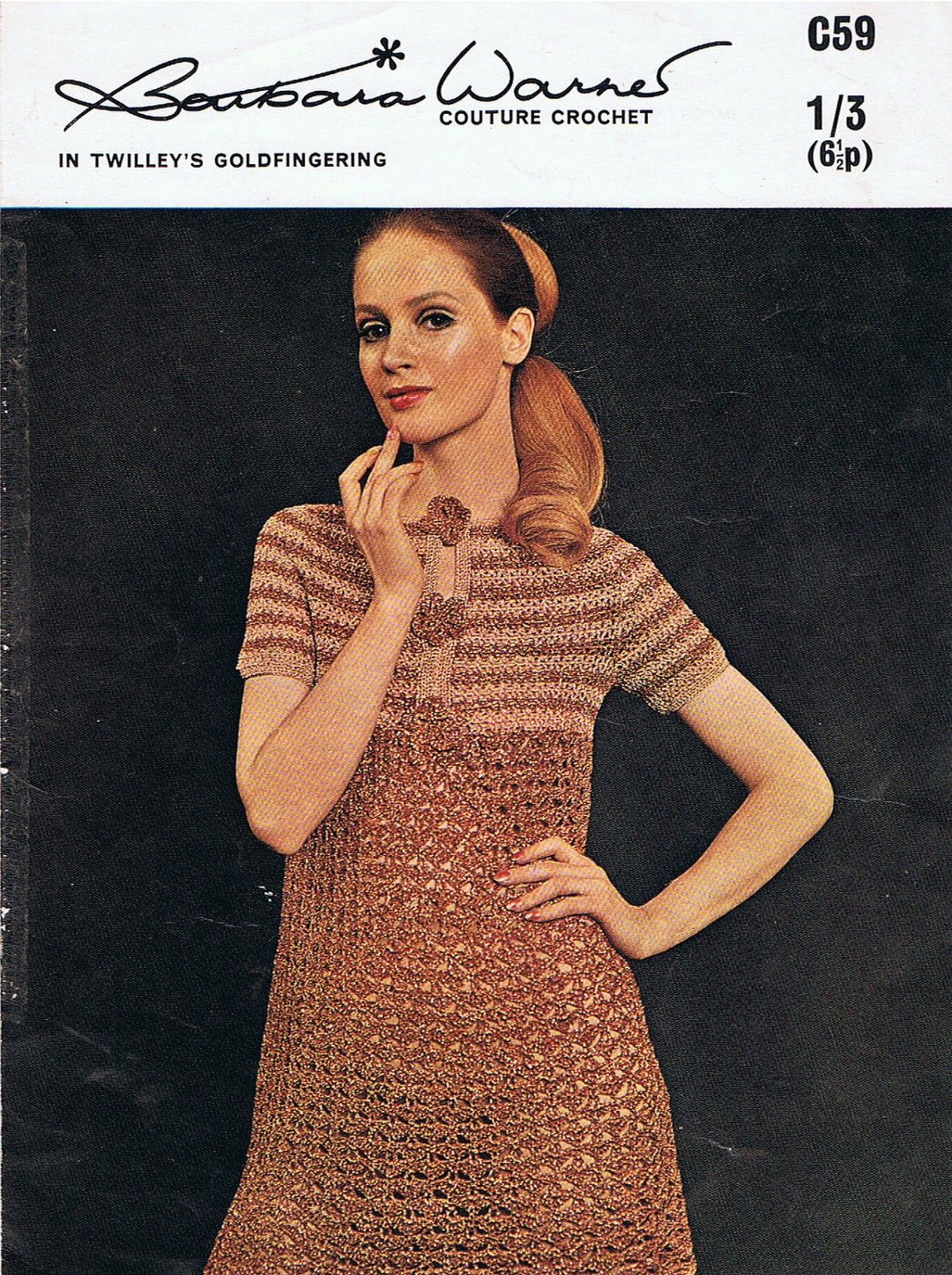 Crochet Dress Pattern Barbara Warner Couture Mini Tea Dress Pdf 1960s ...