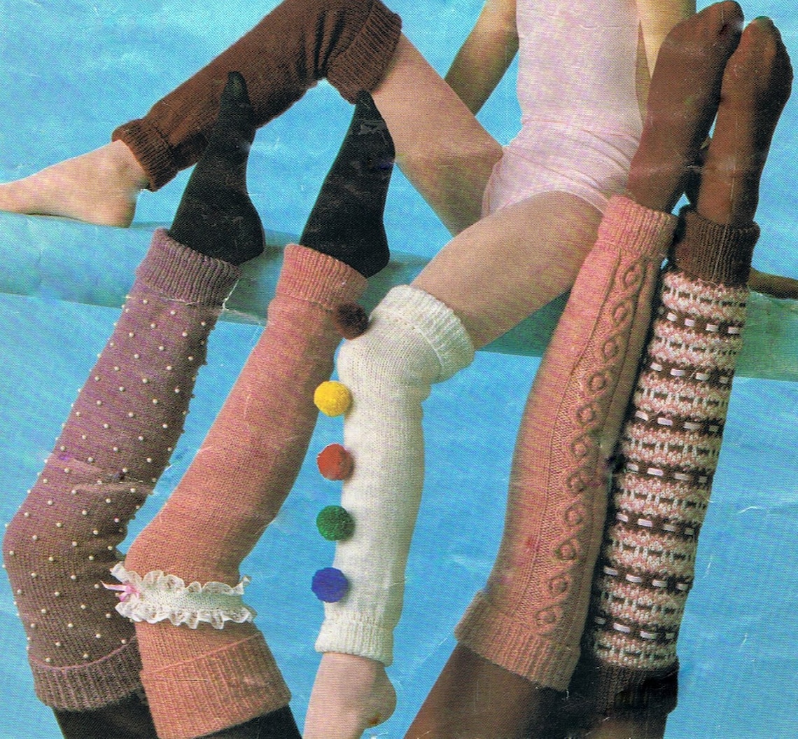 LEG WARMERS Knitting Pattern 6 Types All Sizes From Toddler to Teen to ...