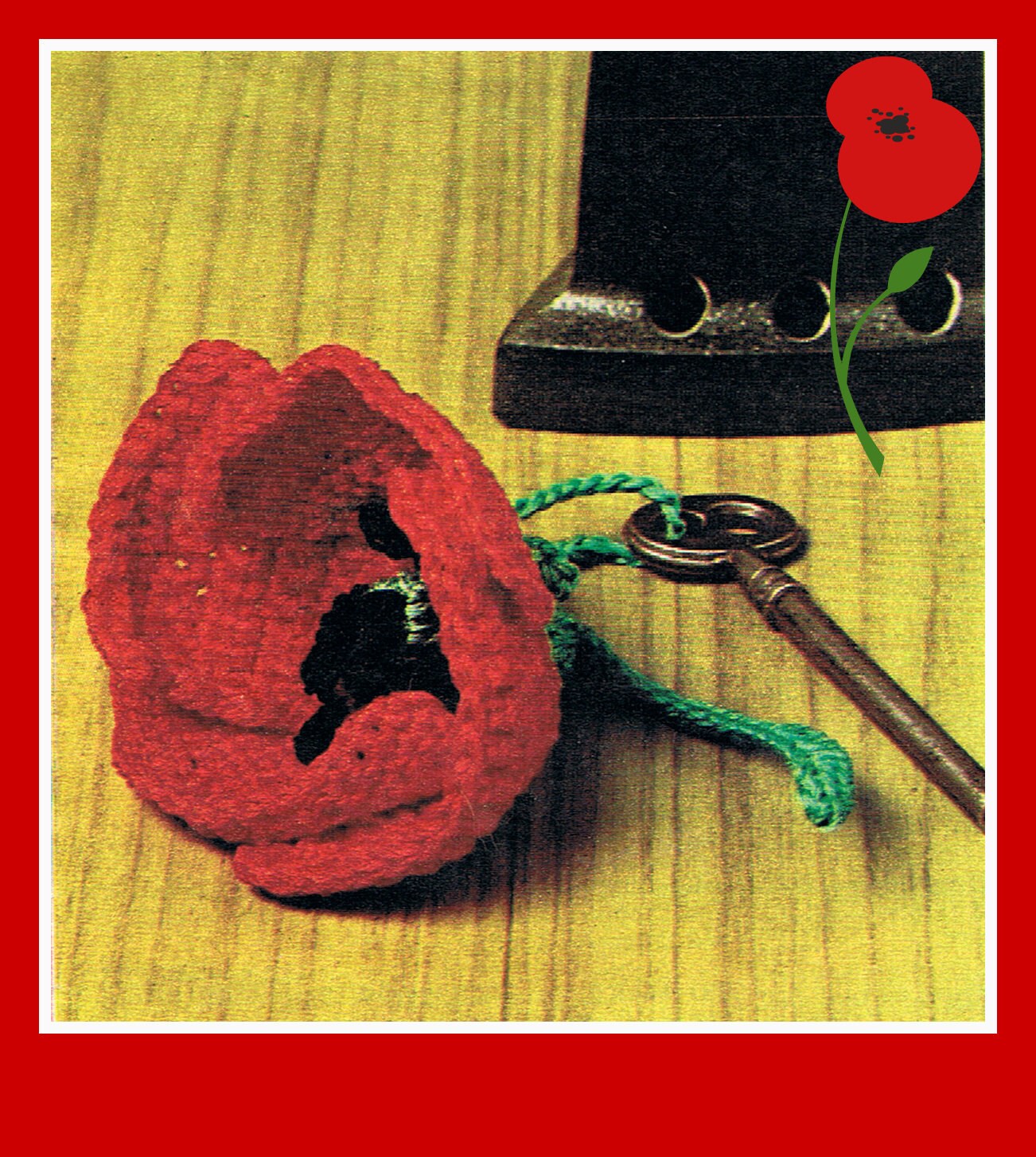 Poppy Flower Key Chain Vintage Crochet Pattern PDF (T182) - Etsy