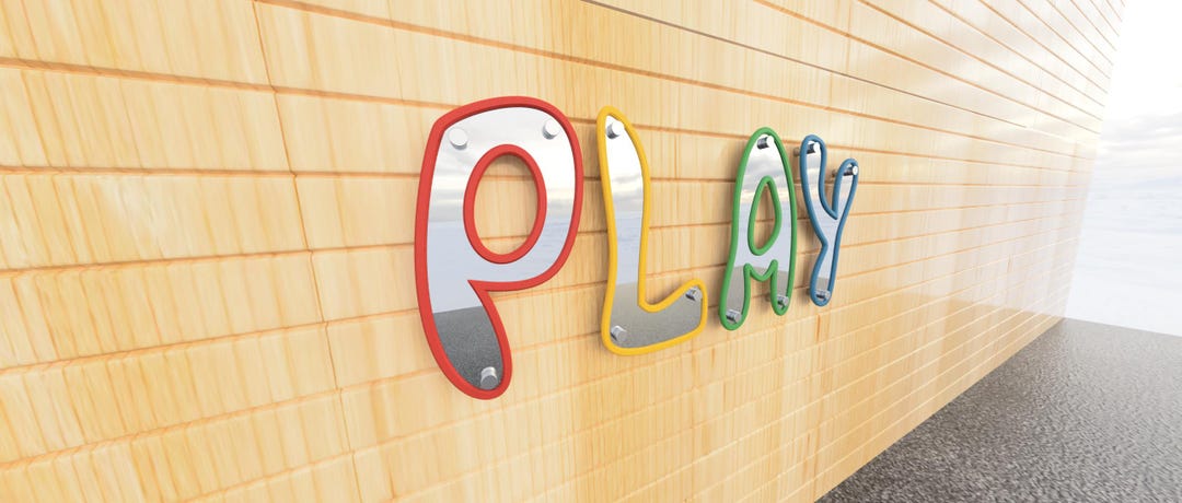 Acrylic PLAY Letters, Playroom Wall Decor, Stainless Steel Accents - Etsy