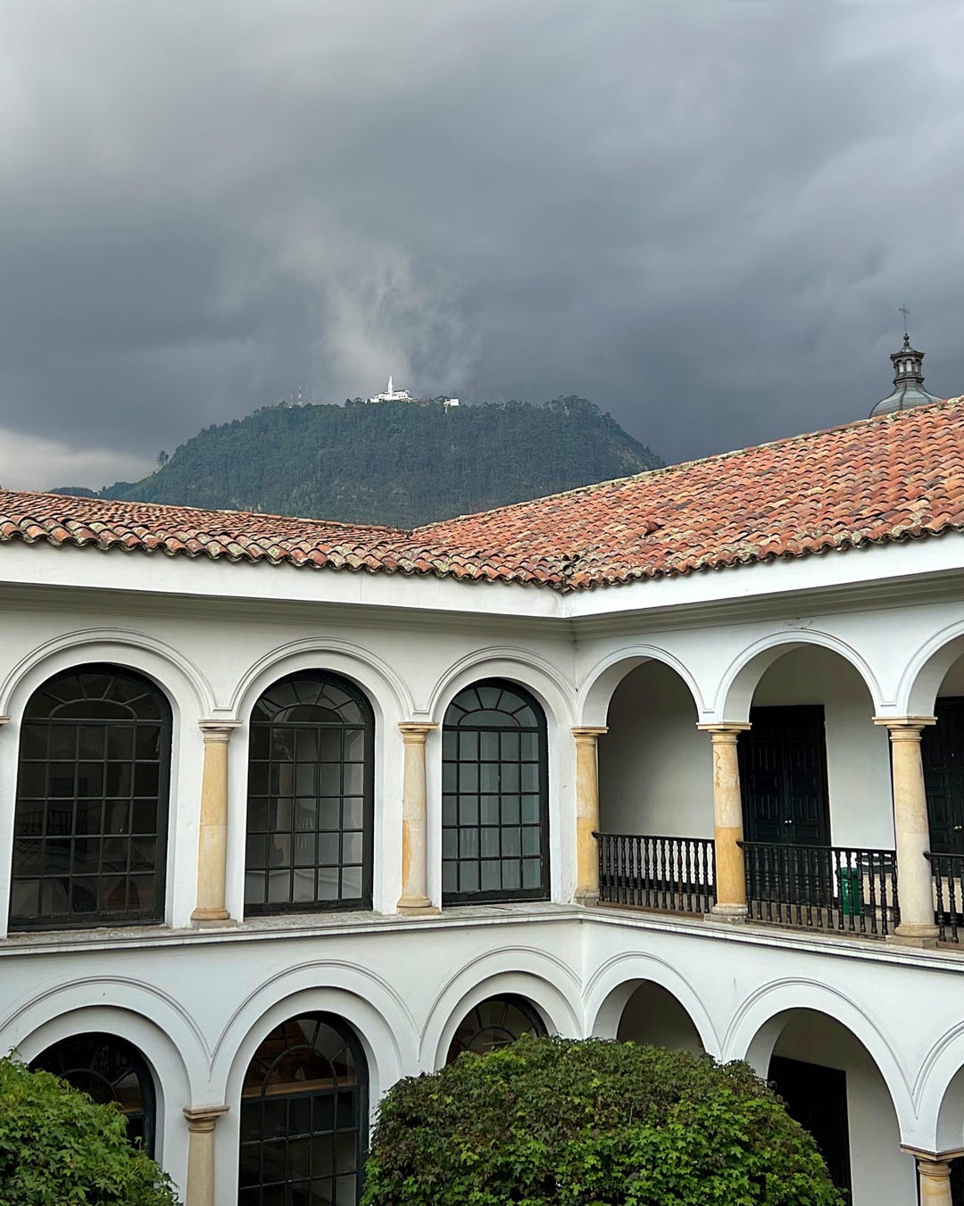 Colombia, Bogota - Monastery Arches With Monserrate View Color ...