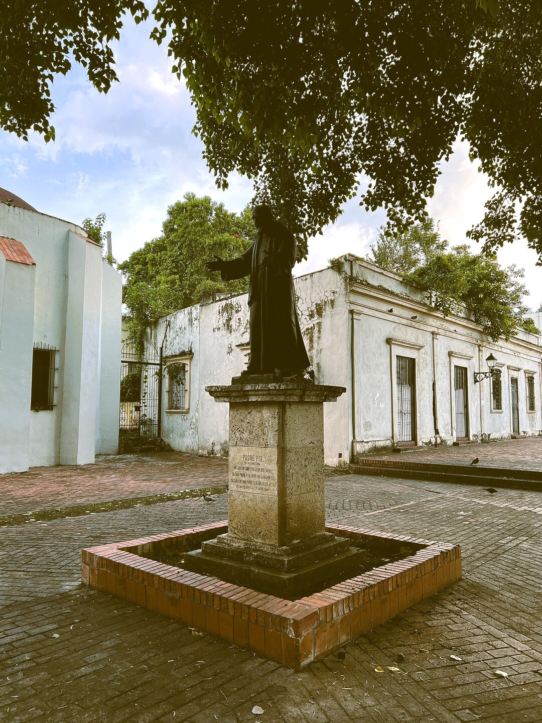 Dominican Republic Santo Domingo Padre Pio Statue Brick Plaza - Vintage ...