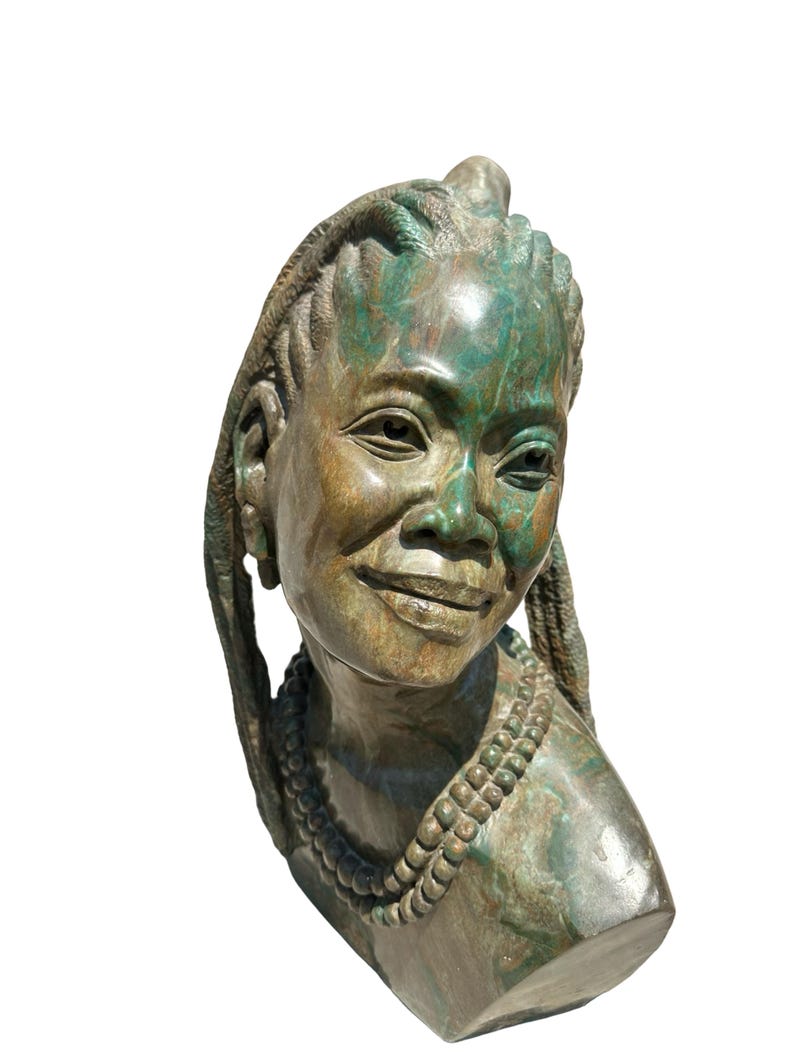 Hand Carved Verdite Stone Shona Girl Bust Sculpture - Etsy