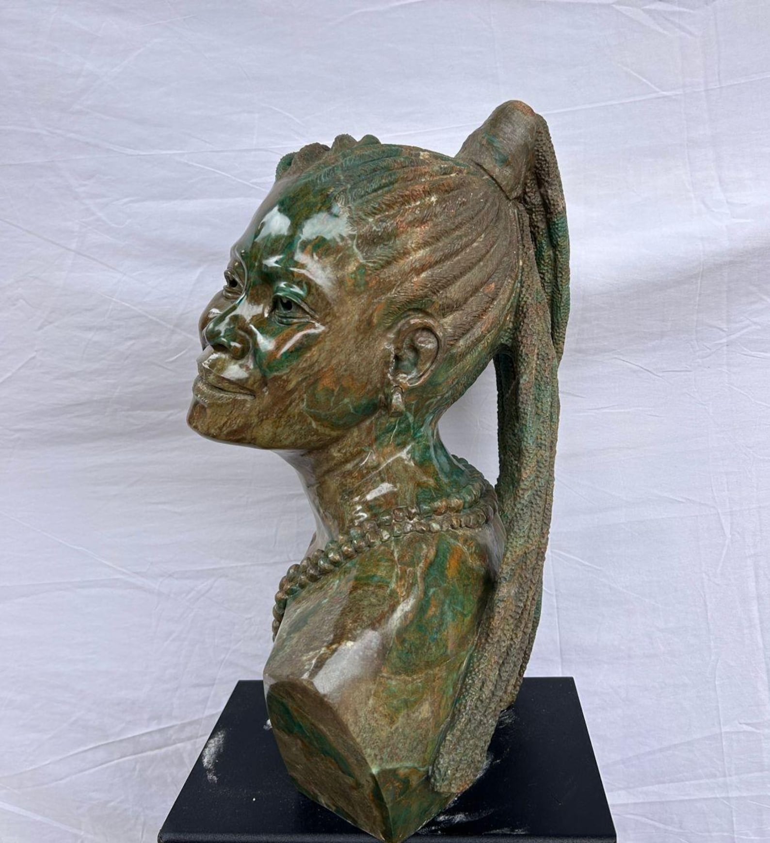 Hand Carved Verdite Stone Shona Girl Bust Sculpture - Etsy