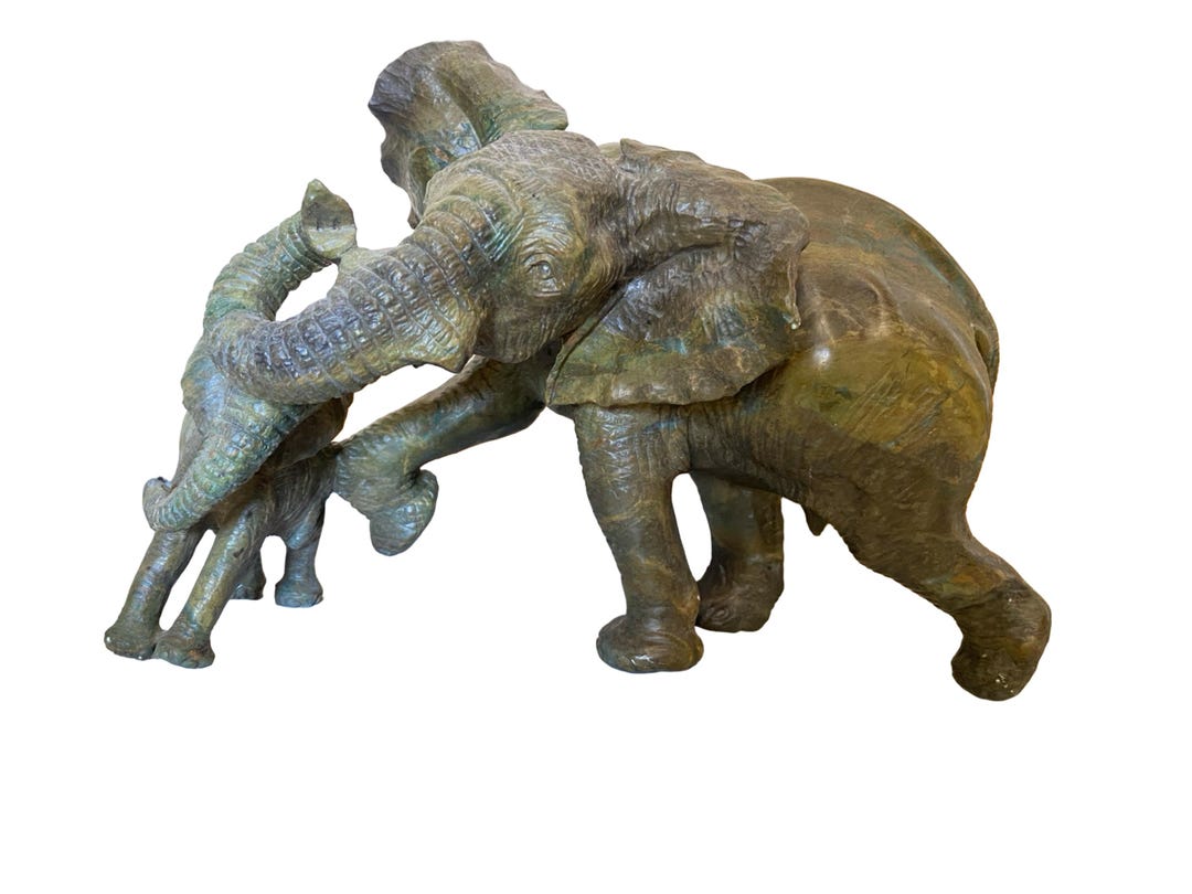 Verdite Stone Elephant Sculpture – Hand-carved African Art - Etsy