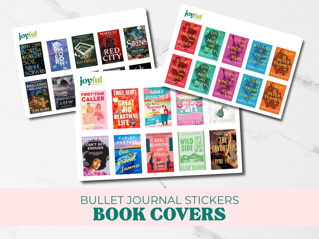 Book Cover Stickers for Bullet Journal or Planner, Reading Journal ...