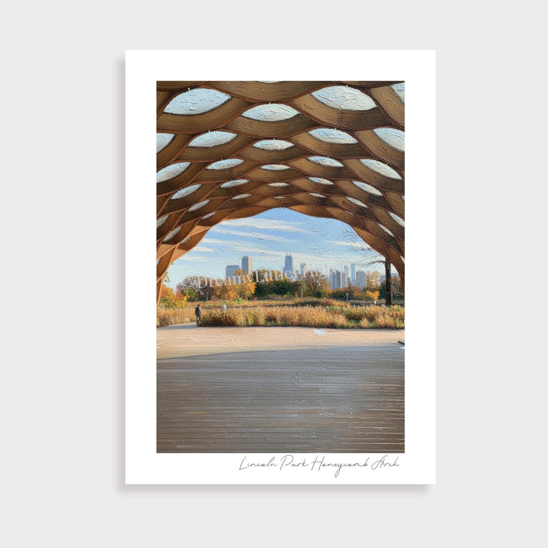 Lincoln Park Honeycomb Arch Digital Print | 5x7 Oil Painting Inspired ...
