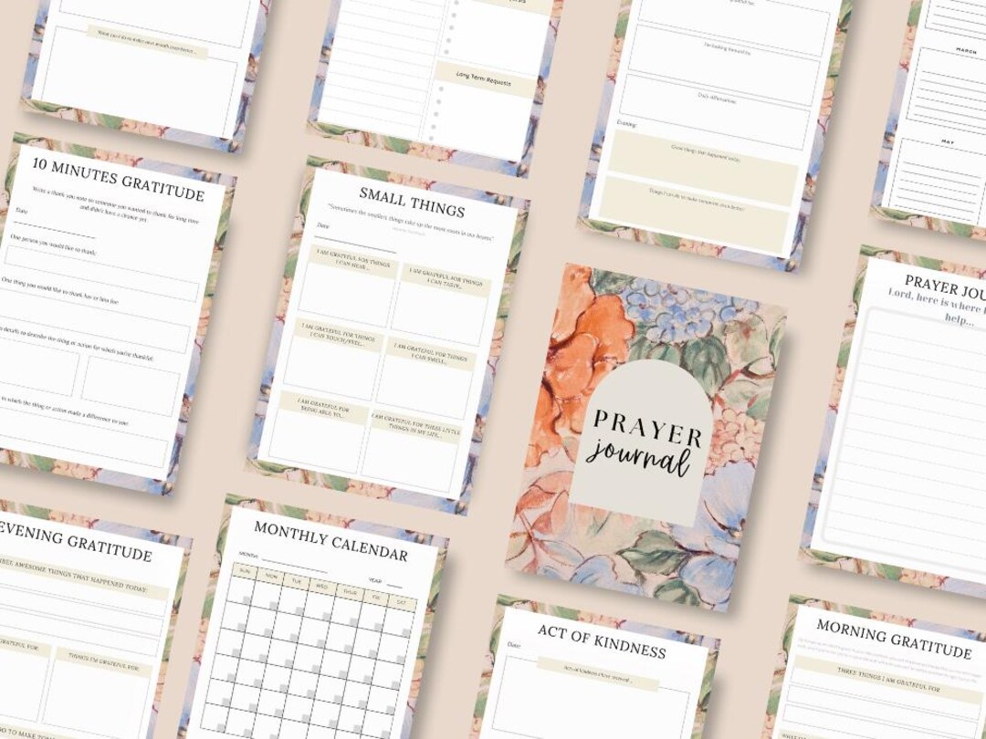 Christian Prayer Journal for Women: Floral Gratitude Bible Study (PDF ...