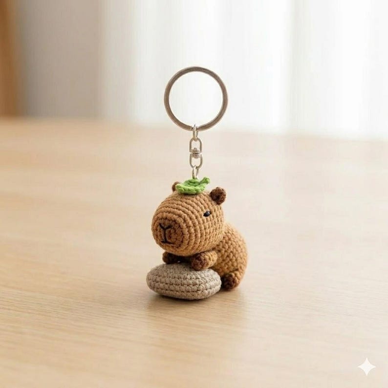 Multiple Handmade Crochet Animal Keychain,cute Amigurumi Panda Capybara ...