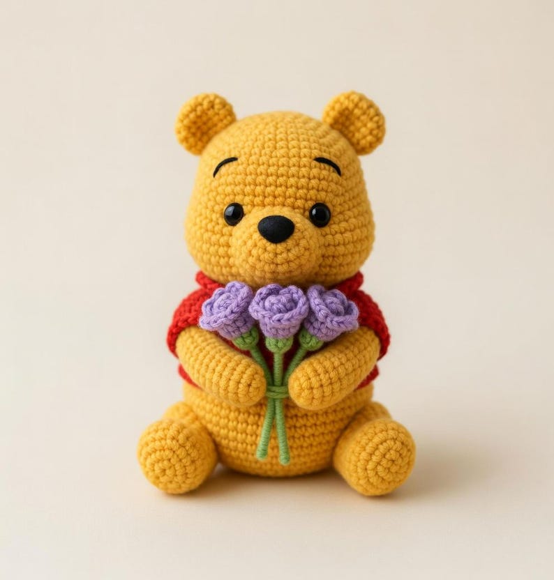Multiple Winnie the Pooh Crochet, Disney Poohamigurumi, Handmade Flower ...