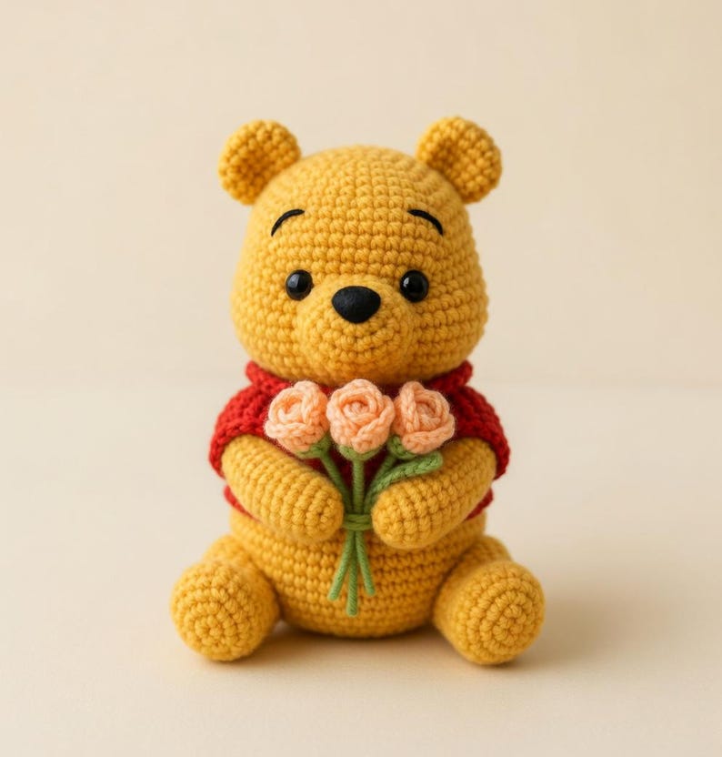 Multiple Winnie the Pooh Crochet, Disney Poohamigurumi, Handmade Flower ...