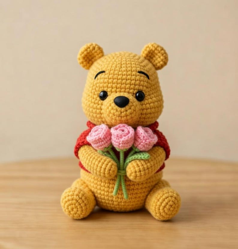 Multiple Winnie the Pooh Crochet, Disney Poohamigurumi, Handmade Flower ...