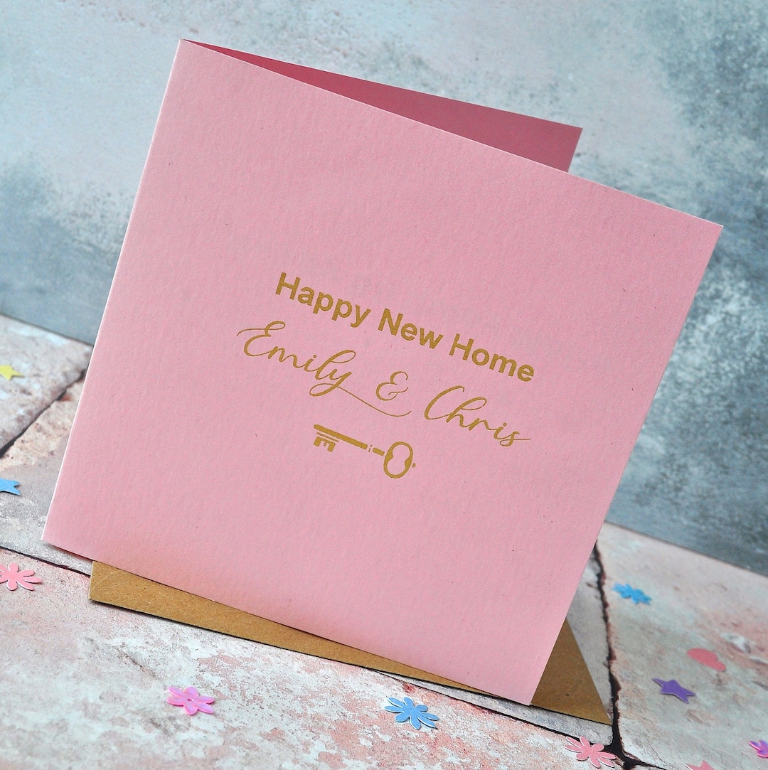 Personalised New Home Gold Foil Card, New House Card - Etsy