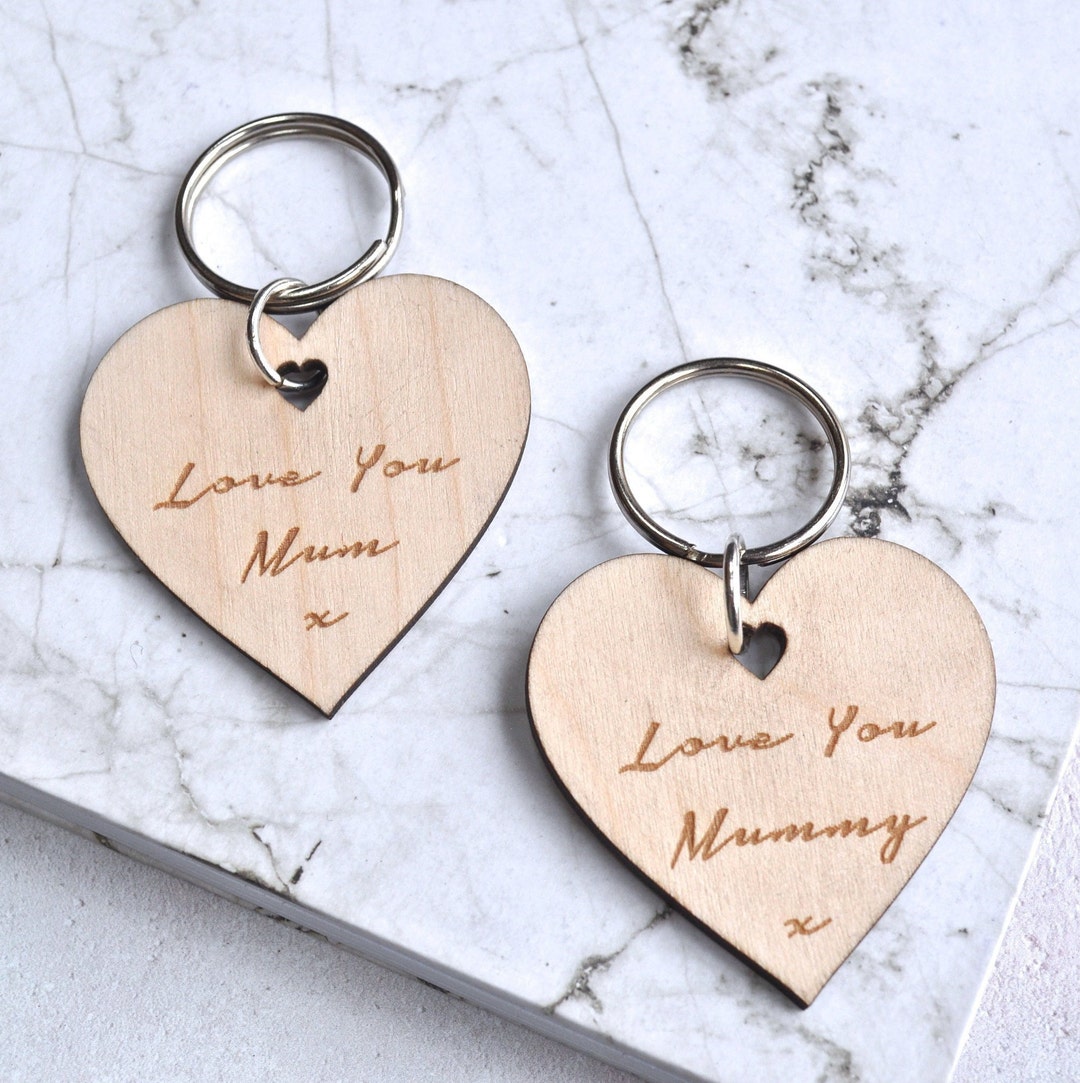 Personalised 'love You Mum' Engraved Heart Keyring, Mothers Day Gift ...