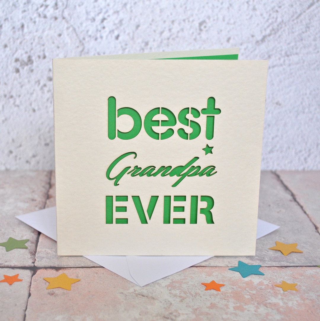 Best Grandpa Ever Laser Cut Fathers Day Card, Grandad Card - Etsy