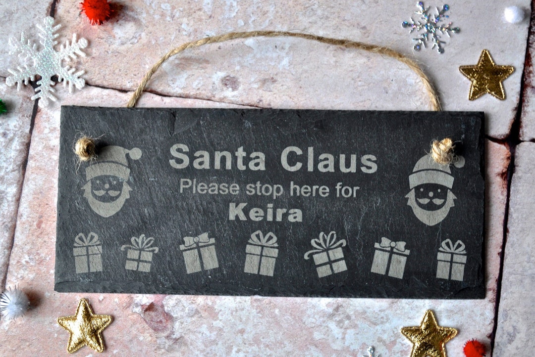 Personalised Santa Claus Slate Sign Christmas Sign - Etsy