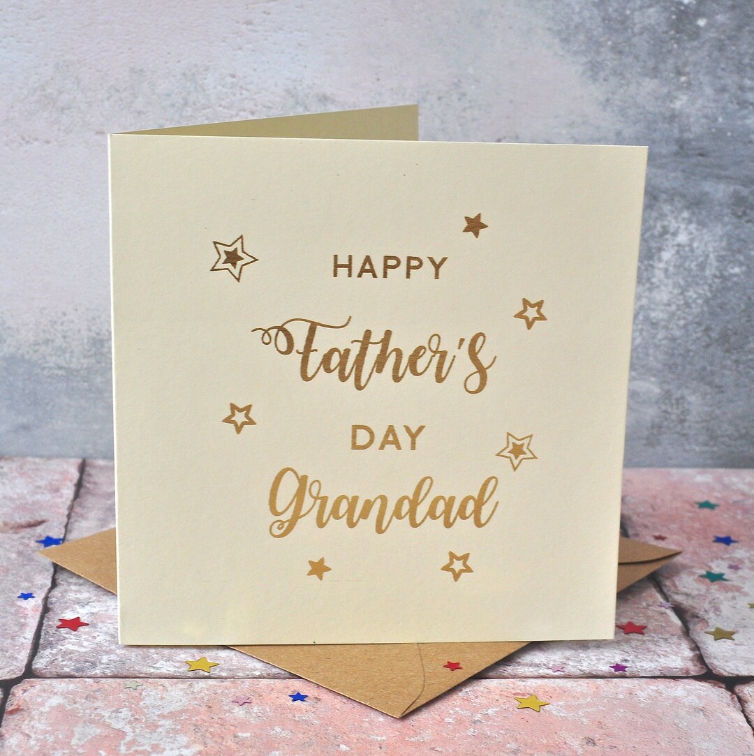 Gold Foil Grandad Father's Day Personalised Card, Grandpa Card - Etsy
