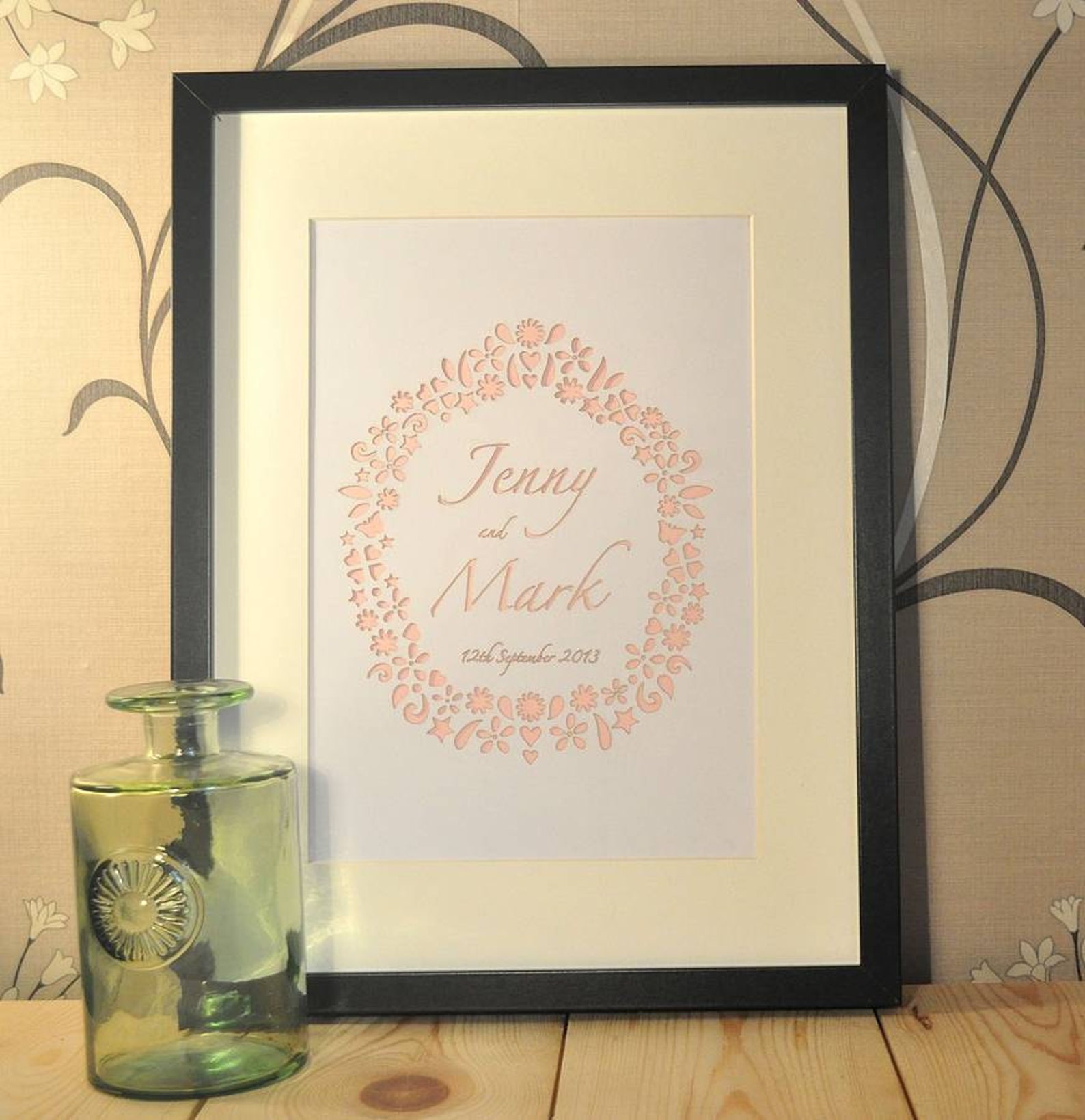 Wedding Paper Cut Personalised Laser Cut - Etsy