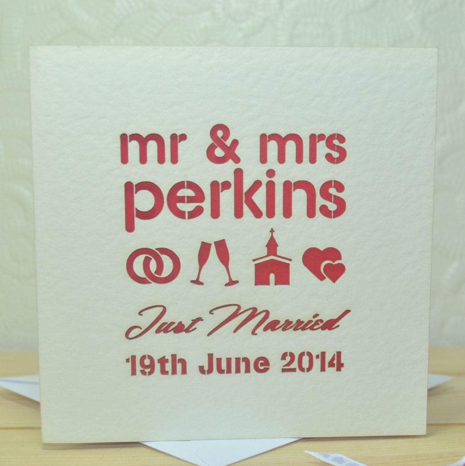 Personalised Laser Cut Mr & Mrs Wedding Card - Etsy