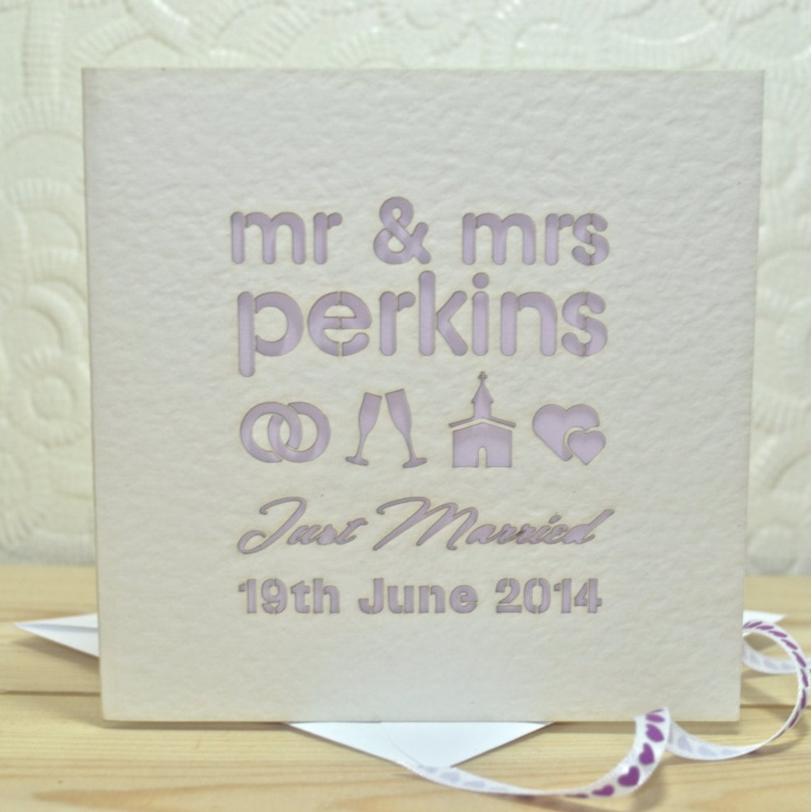 Personalised Laser Cut Mr & Mrs Wedding Card - Etsy