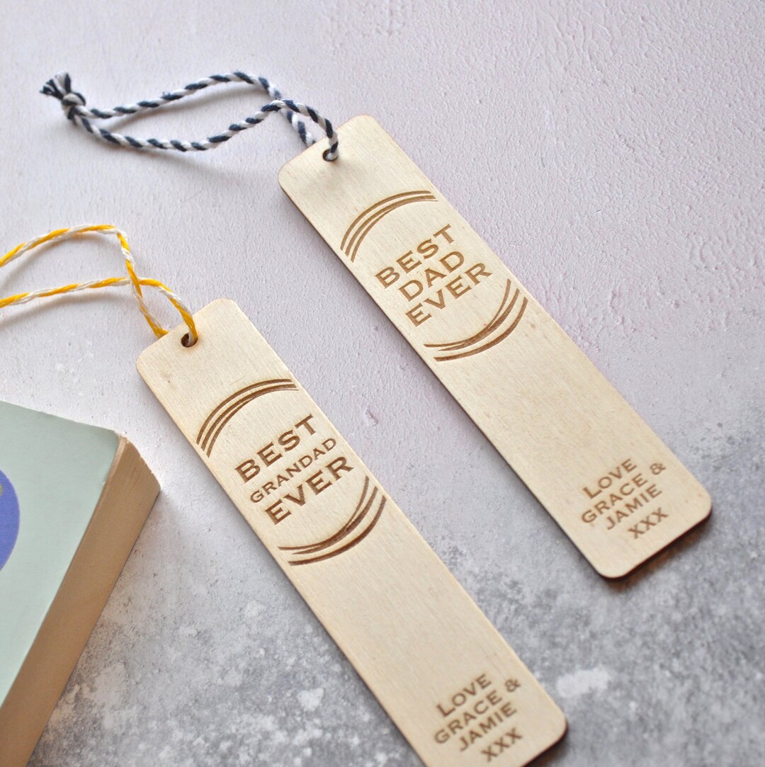 Personalised Best Dad Wooden Bookmark, Daddy Fathers Day Gift, Gift for ...