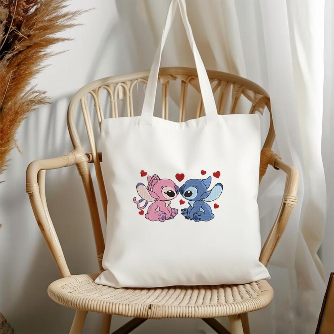 Stitch and Angel Embroidery Design, Valentine's Day (digital Download ...