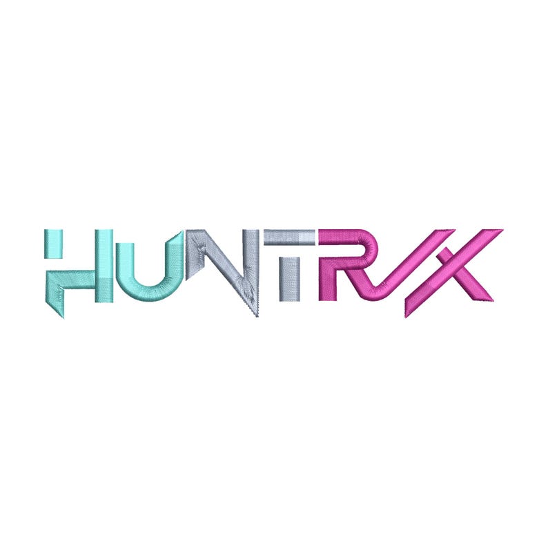 Huntrix Logo Embroidery Design, Modern Gradient Text Stitch Pattern ...