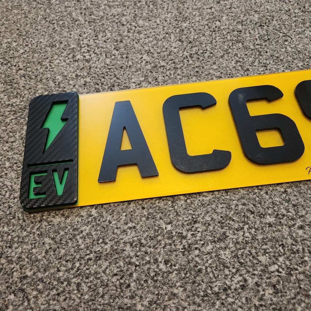 2x EV Electric Vehicle Green 3mm 4D Number Plate Badges 110x45mm - Etsy