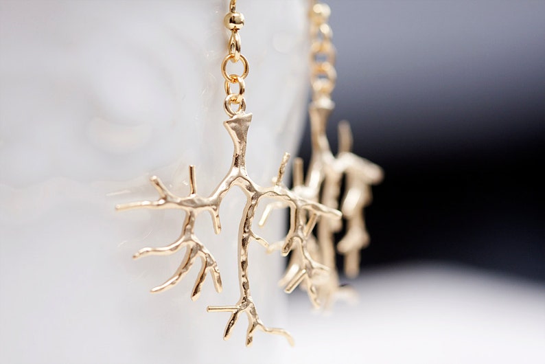 Tree Branch Earrings Tree Dangle Earrings Gold Tree Earrings Whimsical ...