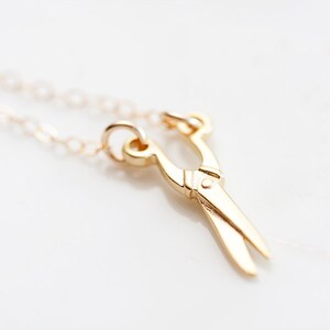 Tiny Scissors Necklace Gold Filled Chain Craft Scissors Charm Miniature ...