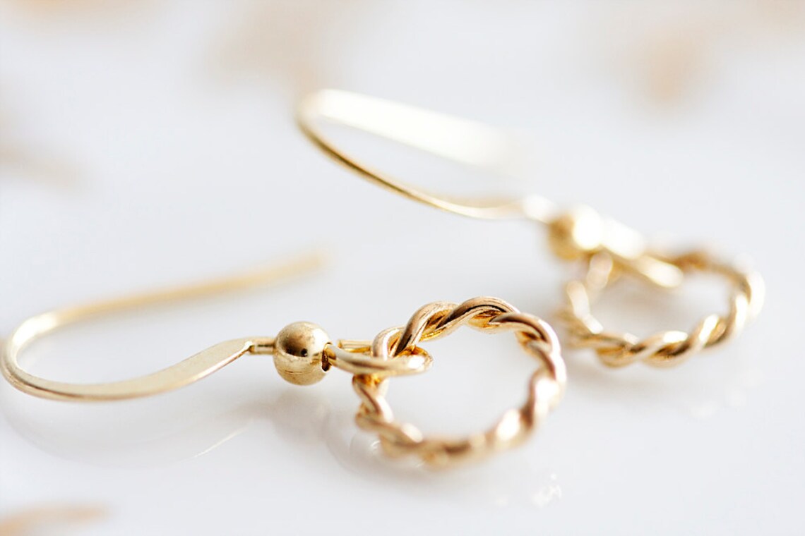 Tiny Circle Earrings Little Ring Earrings Simple Gold Earrings - Etsy